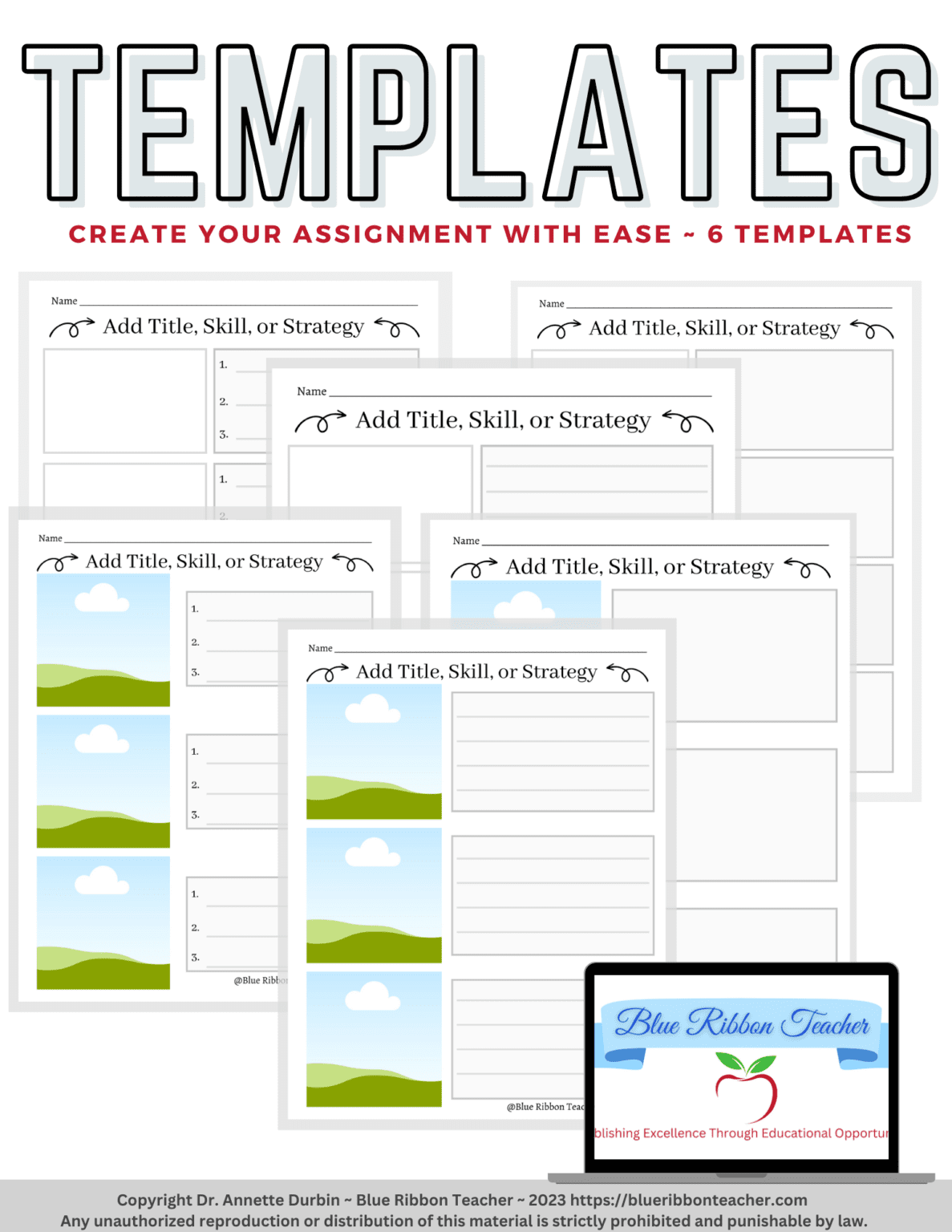 Create your Assignment with Ease ~ 6 Customized Templates - Blue Ribbon ...